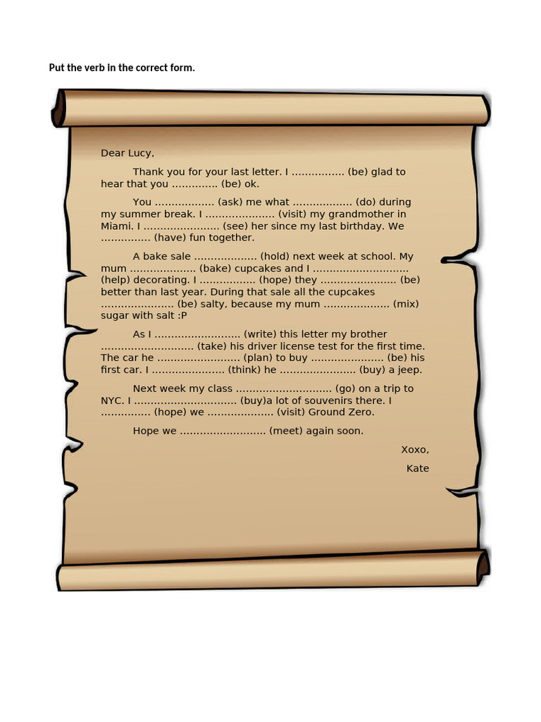 Short Tenses Review Grammar Drills 111817 | PDF