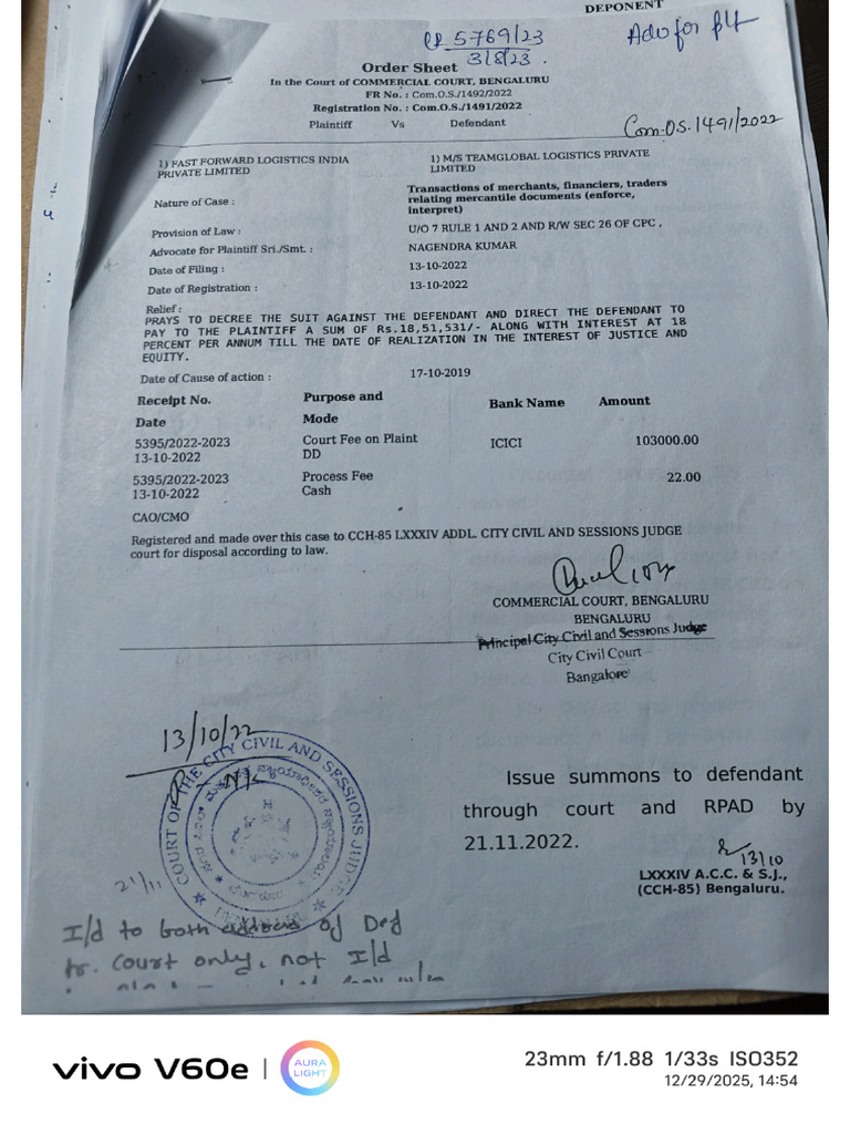 Order Sheet of Fast Forward Logistics | PDF