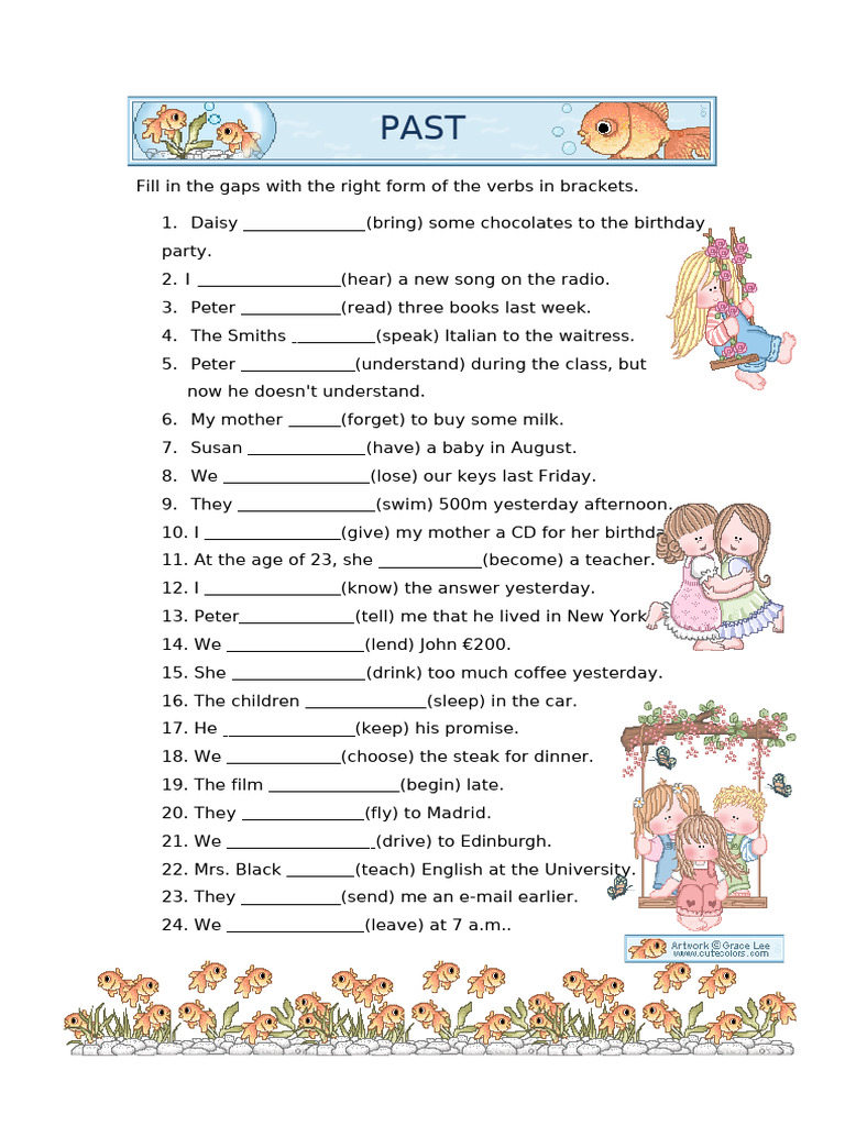 Fill in the Blanks: Past Simple Verbs | PDF