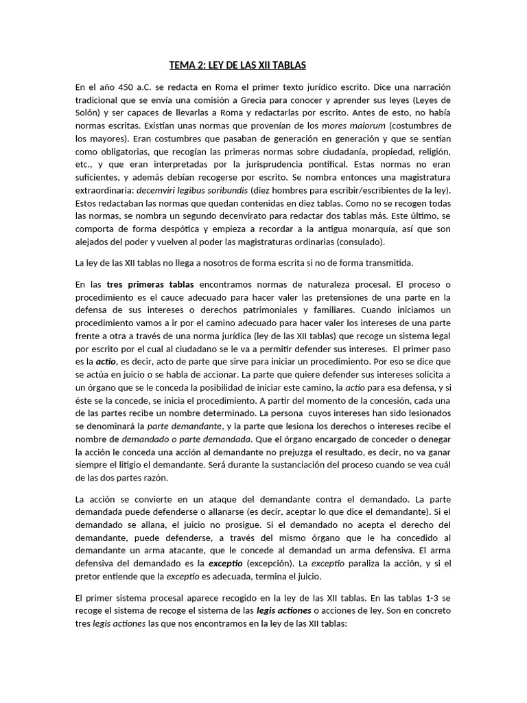 Tema 2. Ley de Las Xii Tablas | PDF | Propiedad | Justicia