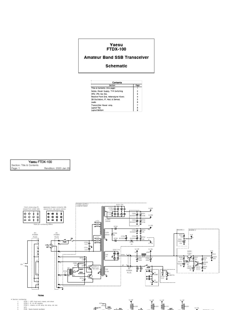 Yaesu FTDX-100 Transceiver Schematic | PDF | Electrical Connector ...