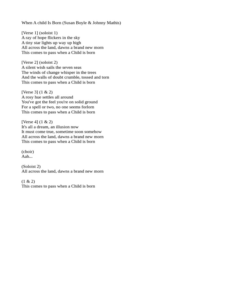 When A Child Is Born | PDF