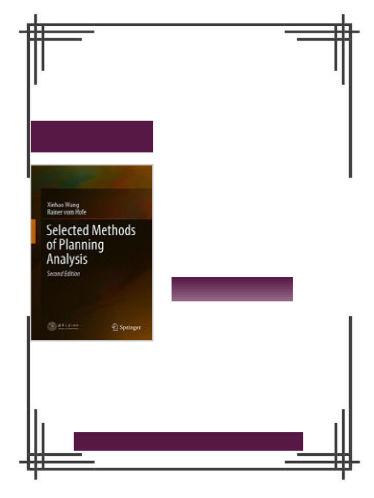 Selected Methods of Planning Analysis 2nd Edition Xinhao Wang Ebook ...