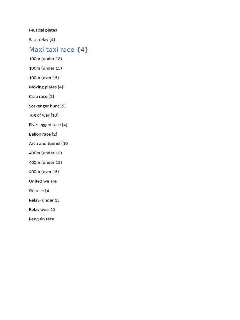 Sports Races | PDF