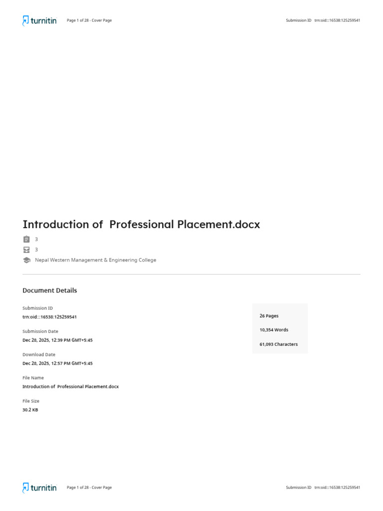 Professional Placement Overview in Nepal | PDF | Nature | Climate Change