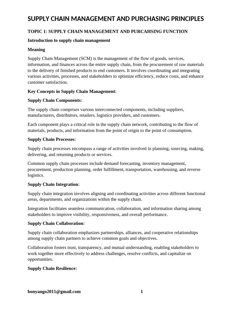 Supply Chain Management Essentials | PDF | Supply Chain | Supply Chain ...