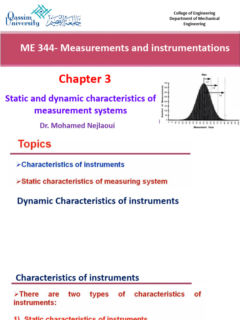 Static and Dynamic Measurement Characteristics | PDF ...