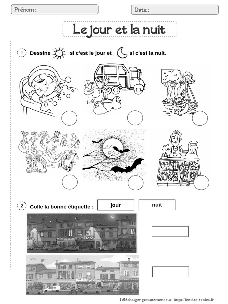Activités éducatives sur le jour et la nuit | PDF