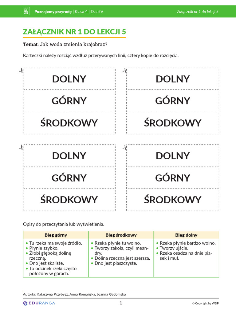 Przyr SP Pozn Przyr Kl 4 Zalacznik 1 Do Lekcji v.5 | PDF