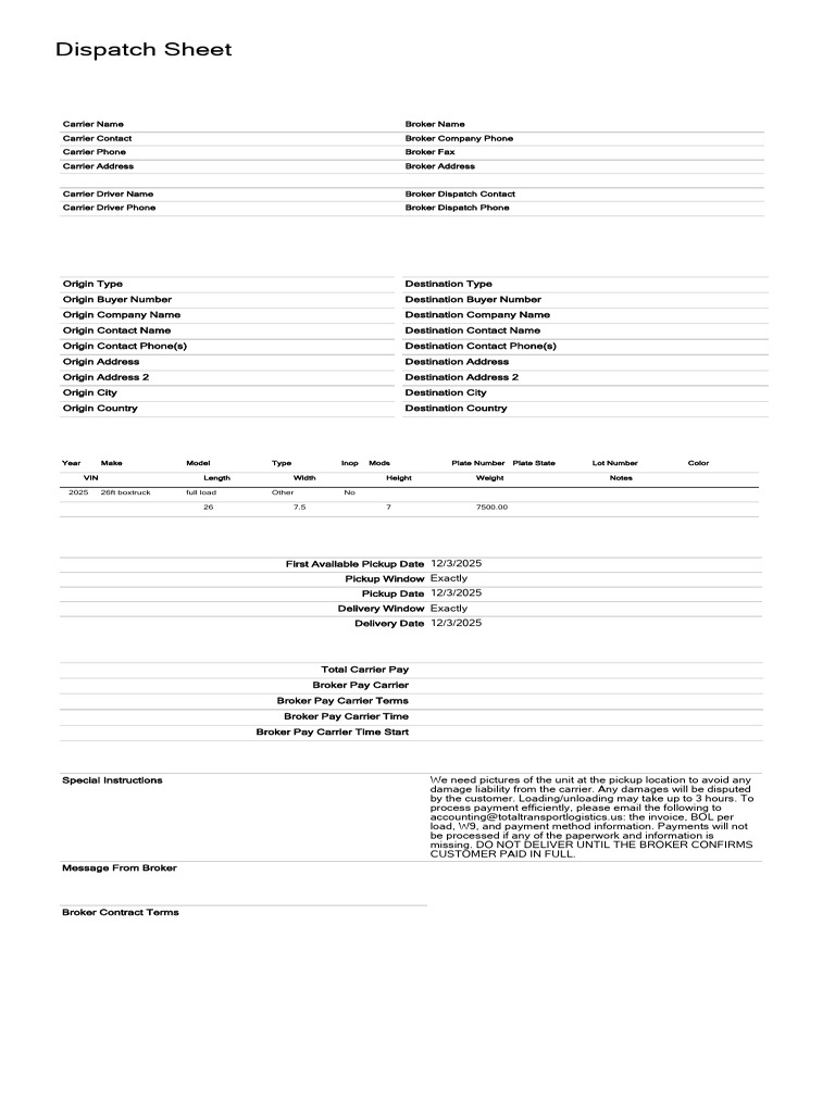 Dispatch Sheet #22930583 | PDF | Cargo | Factoring (Finance)