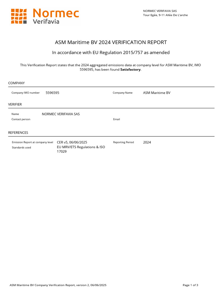 Company Verification Report Revision 2 | PDF