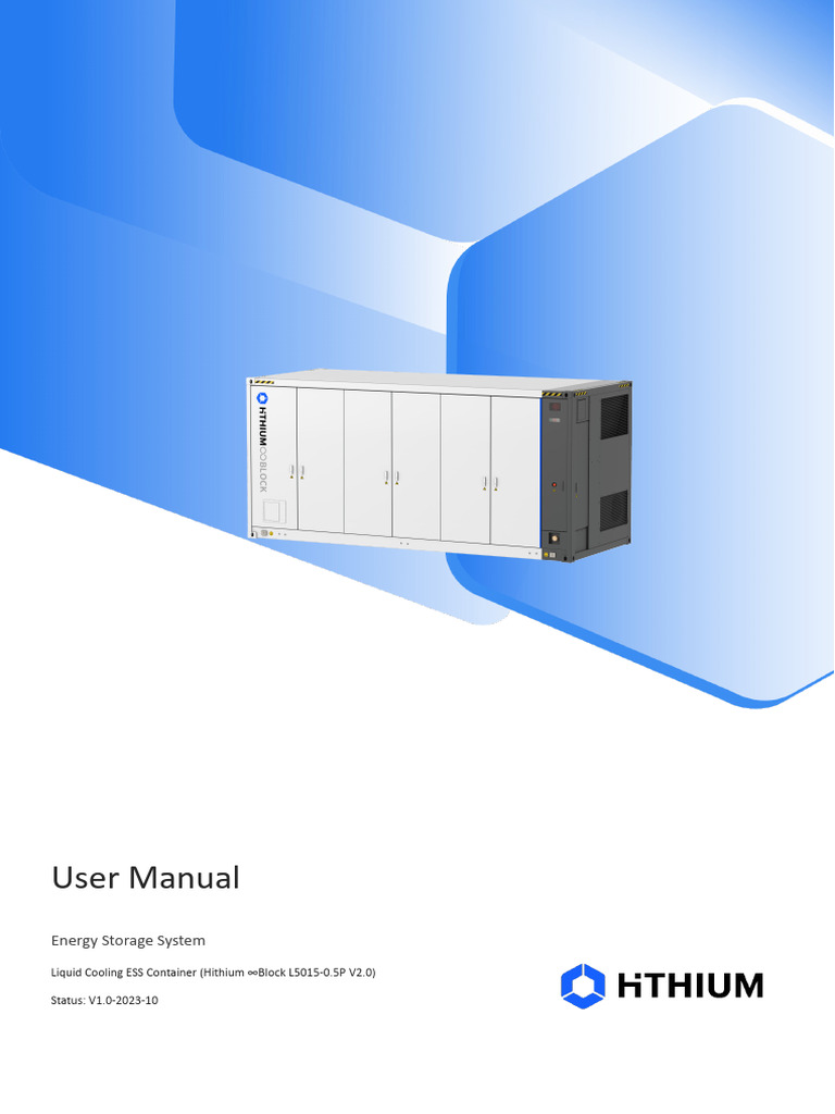 Hithium Liquid Cooling ESS Manual | PDF | Direct Current | Electricity