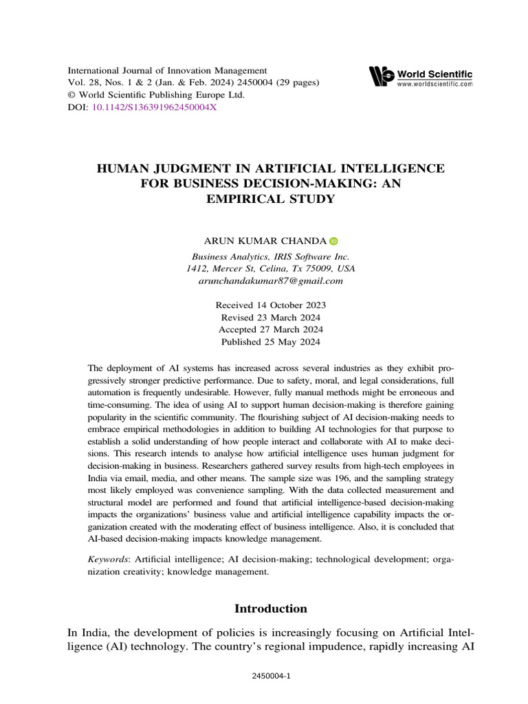 14. HUMAN JUDGMENT IN ARTIFICIAL INTELLIGENCE | PDF | Artificial ...