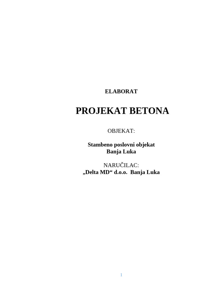 Projekat Betona | PDF