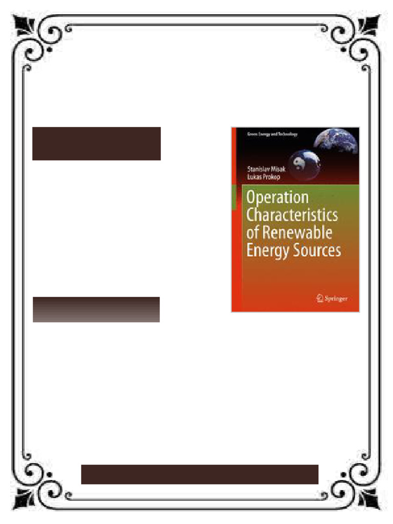 Operation Characteristics of Renewable Energy Sources 1st Edition ...