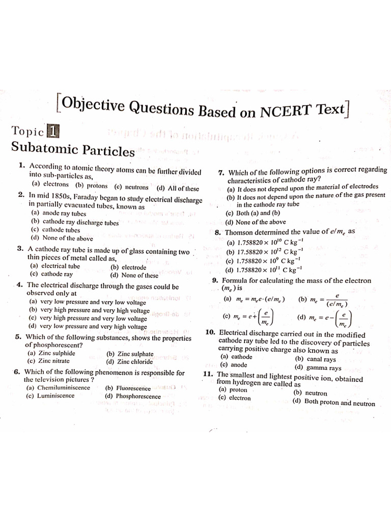 structure of Atoms Dpp by Aaquib sir (1) | PDF