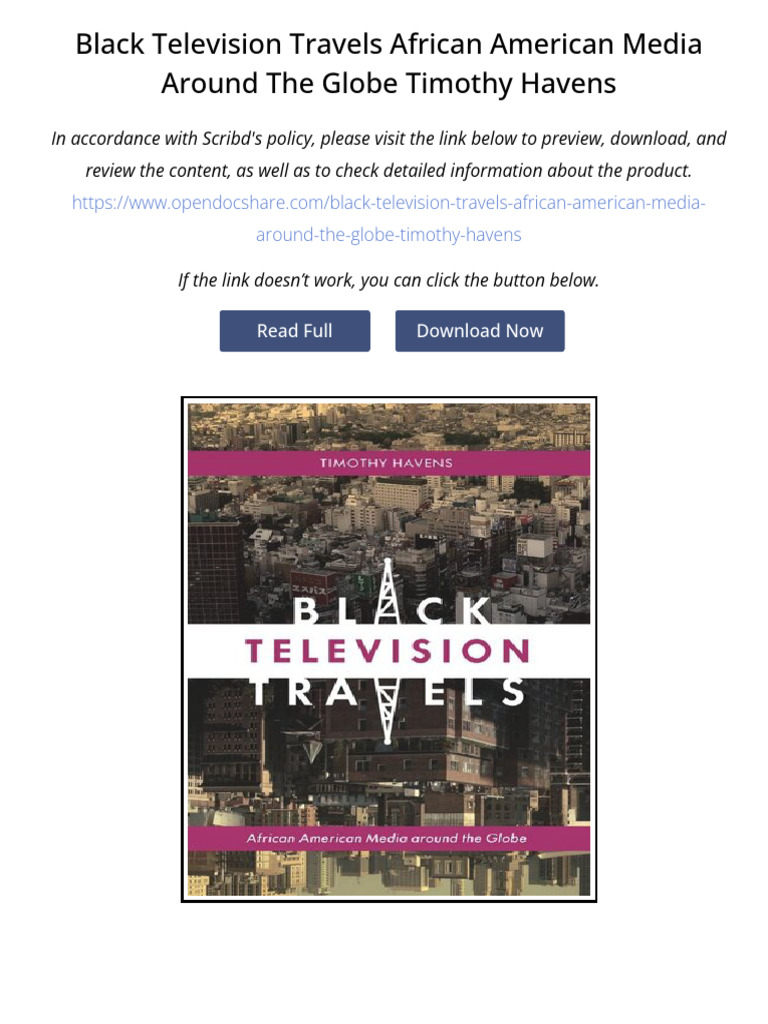 Black Television Travels African American Media Around The Globe ...