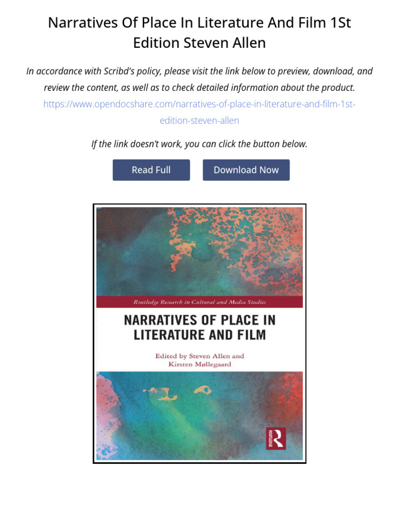 Narratives of Place in Literature and Film 1st Edition Steven Allen ...
