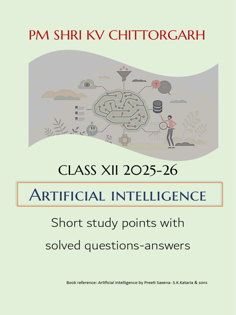 XII AI Short Study Points With Solved QA | PDF | Artificial ...