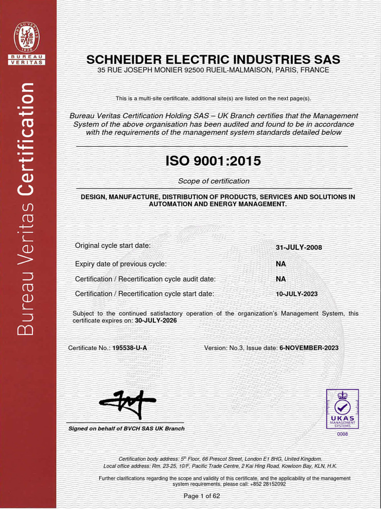 ISO 9001 Masster Multisite for S.E Ver 3_ 2023 | PDF | Relay ...