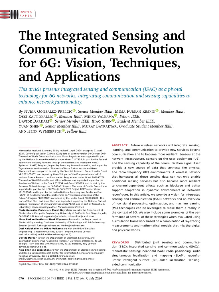 ISAC Technology for 6G Networks | PDF | Mimo | Computer Network