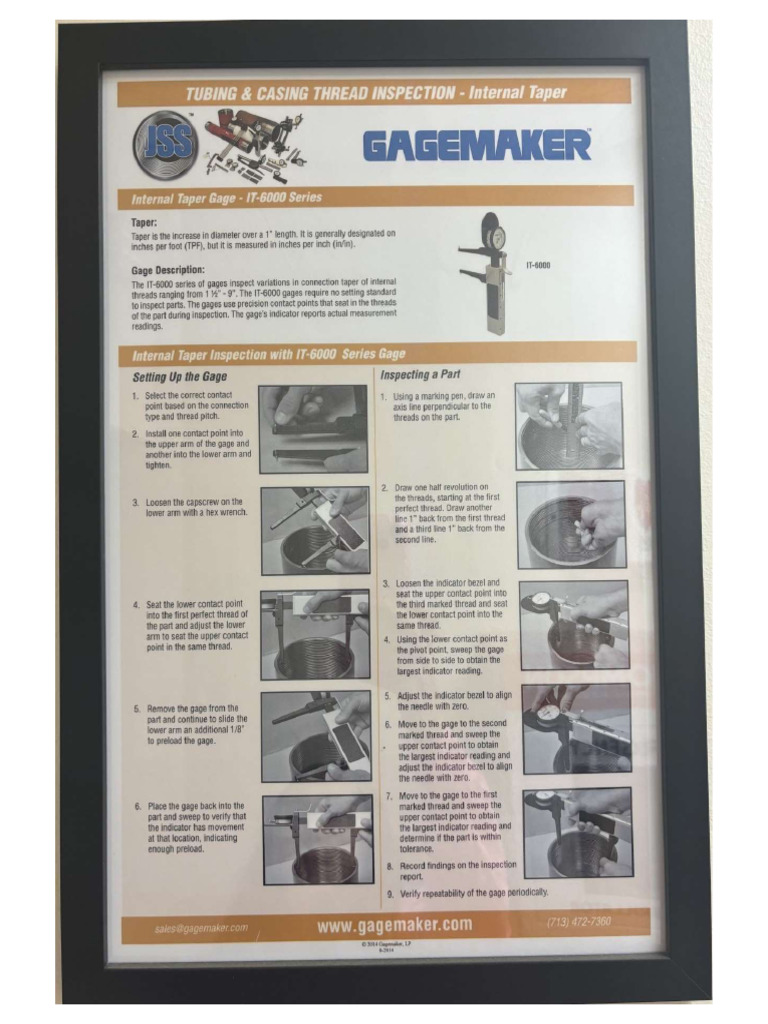 Tubing Casing Thread Inspection - Internal Taper | PDF