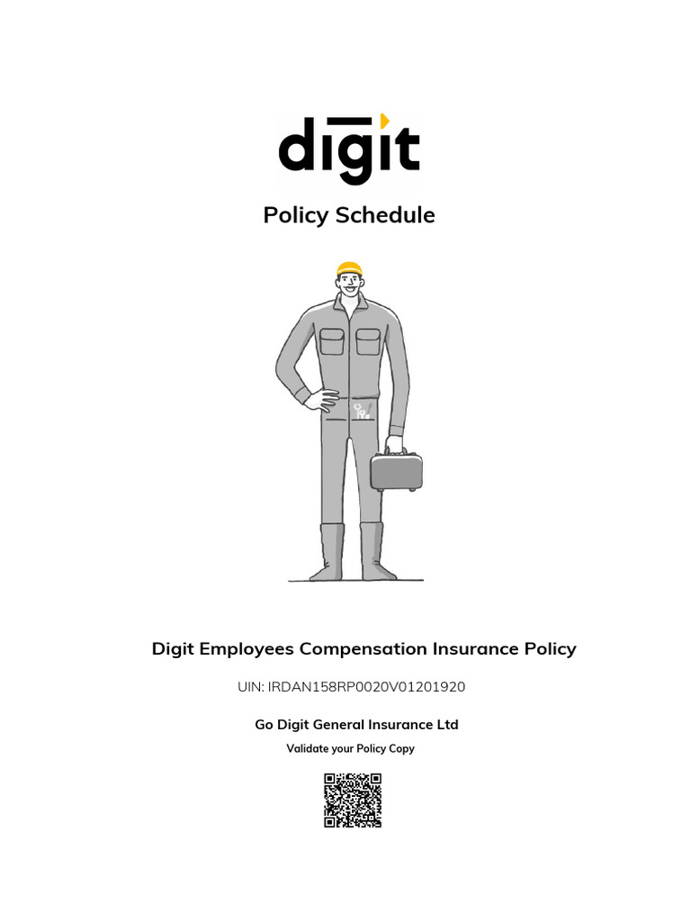 Digit Employee Compensation Policy Details | PDF | Insurance | Employment