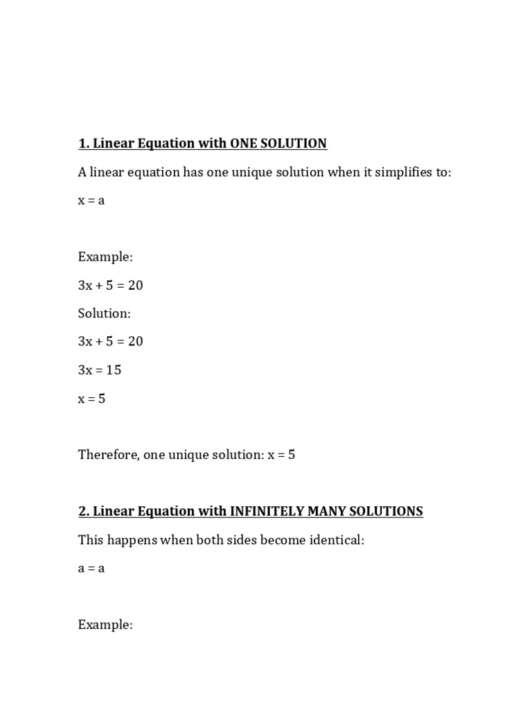 Linear Equation Examples | PDF