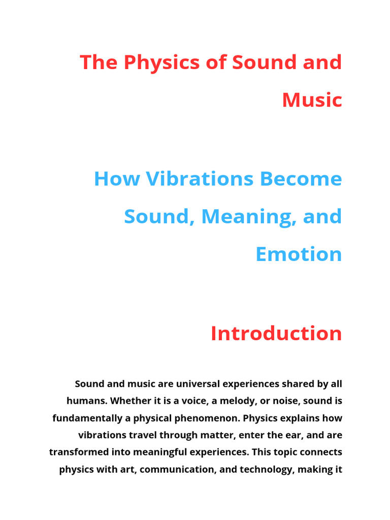 Physics of Sound and Music Explained | PDF | Sound | Waves