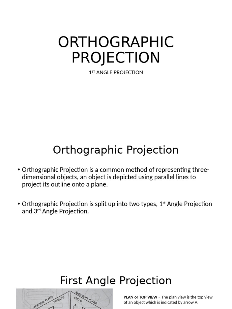 First Angle Orthographic Projection Guide | PDF