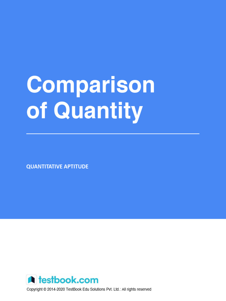 Comparison of Quantities - Study Notes | PDF | Quantity | Mathematics