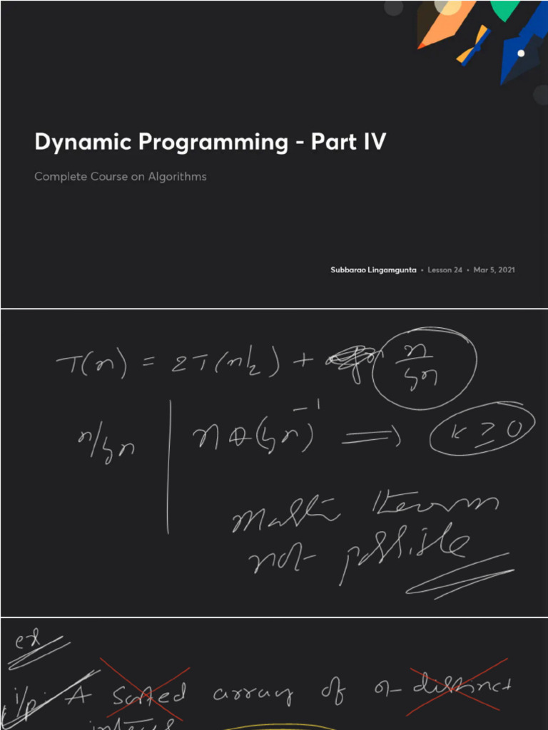 Dynamic Programming Part IV With Anno | PDF