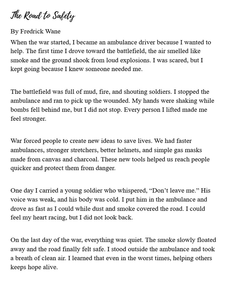 Here is a short, very easy, clear story for your friend. It includes ...