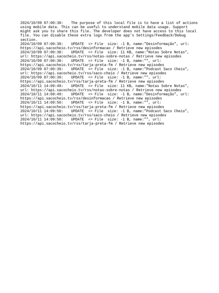 Mobile Data Tracking Log | PDF