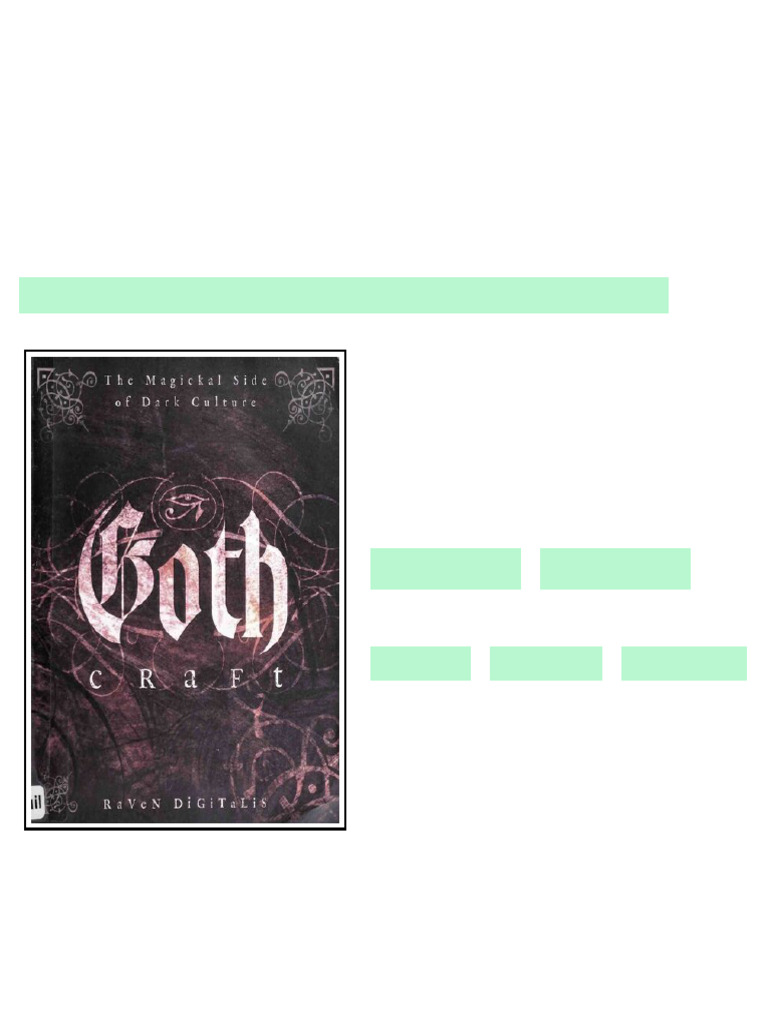 Goth Craft The Magickal Side Of Dark Culture Raven Digitalis ebook ...