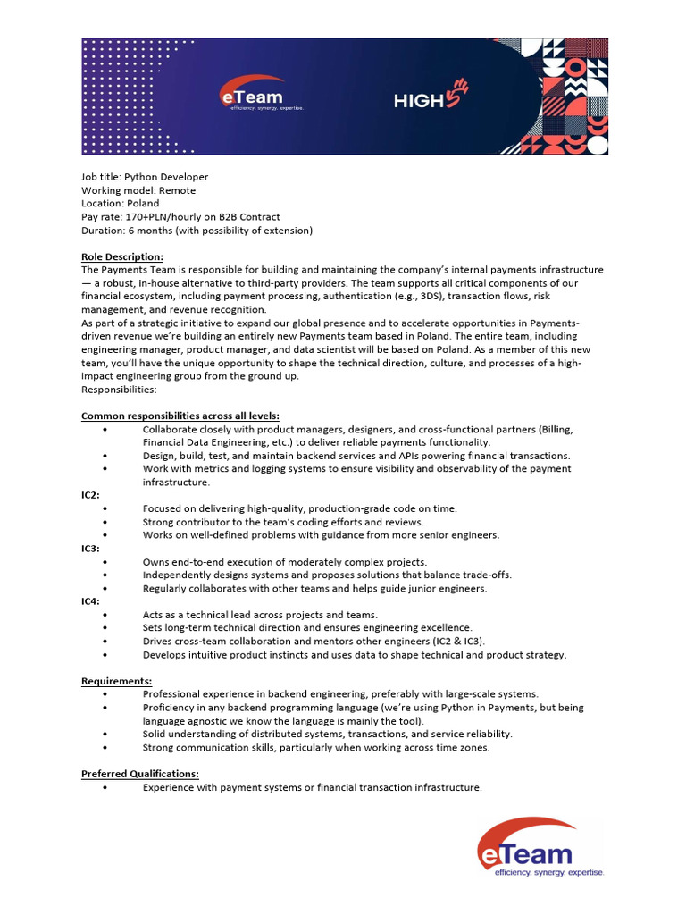 Python Developer | PDF | Engineering | Analytics