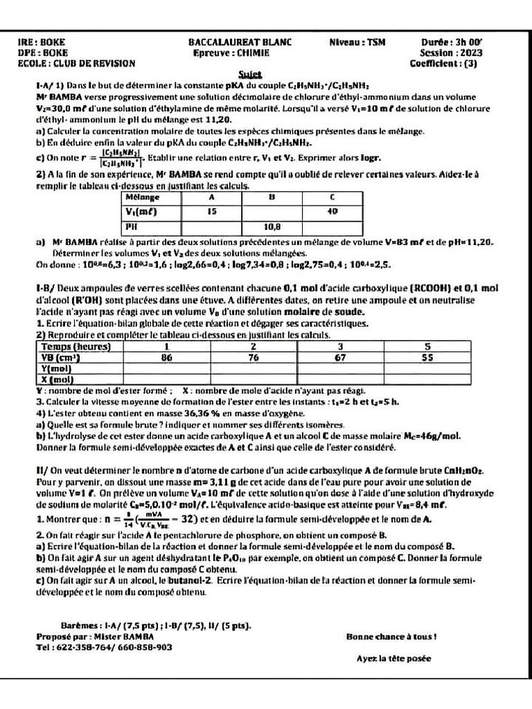 Maths Physique Chimie | PDF