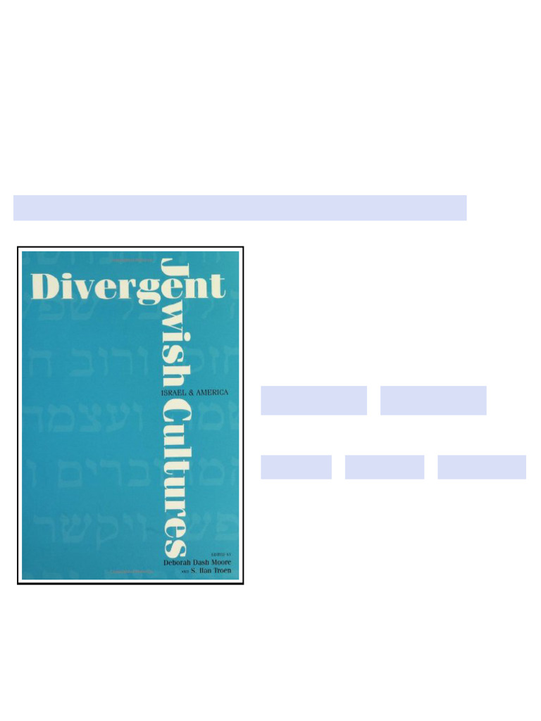 (Ebook) Divergent Jewish Cultures: Israel and America by Professor ...