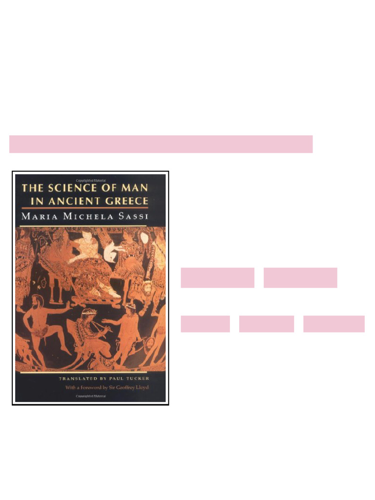The Science of Man in Ancient Greece 1st Edition Maria Michela Sassi ...