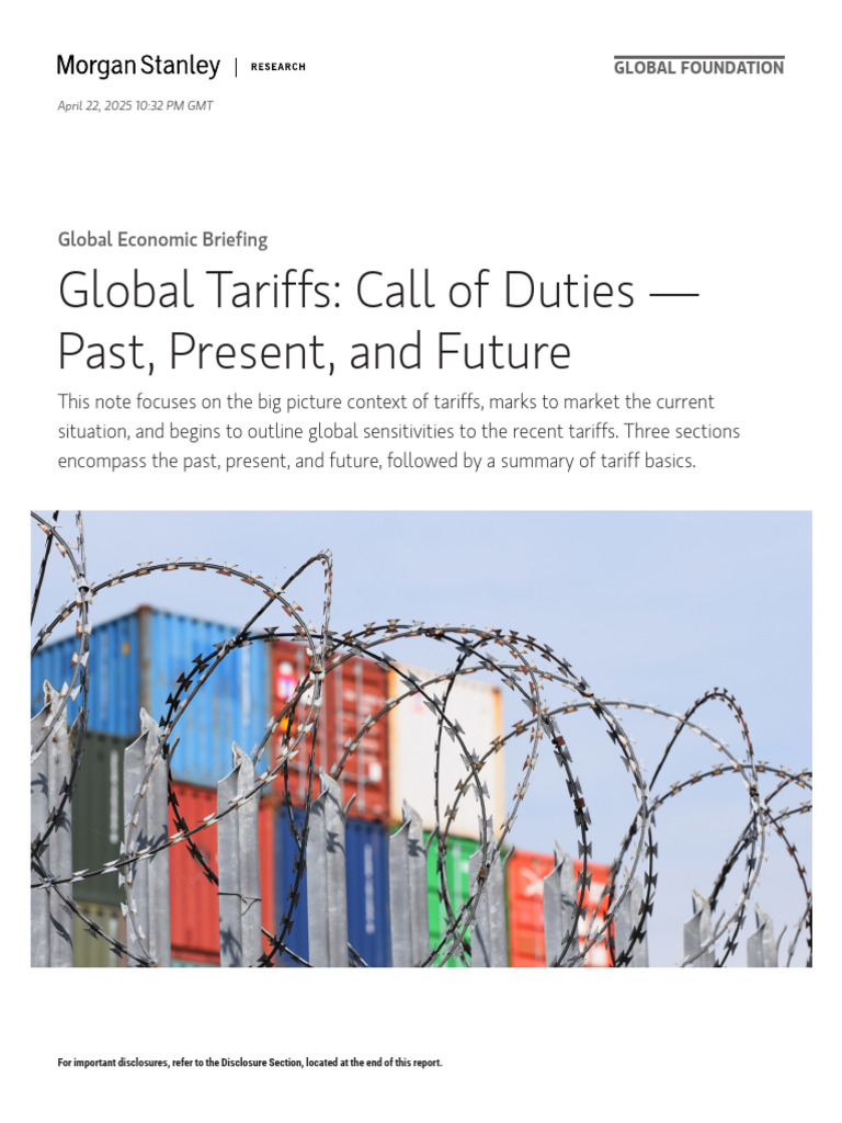 MS - Global Tariffs | PDF | Tariff | Uruguay Round