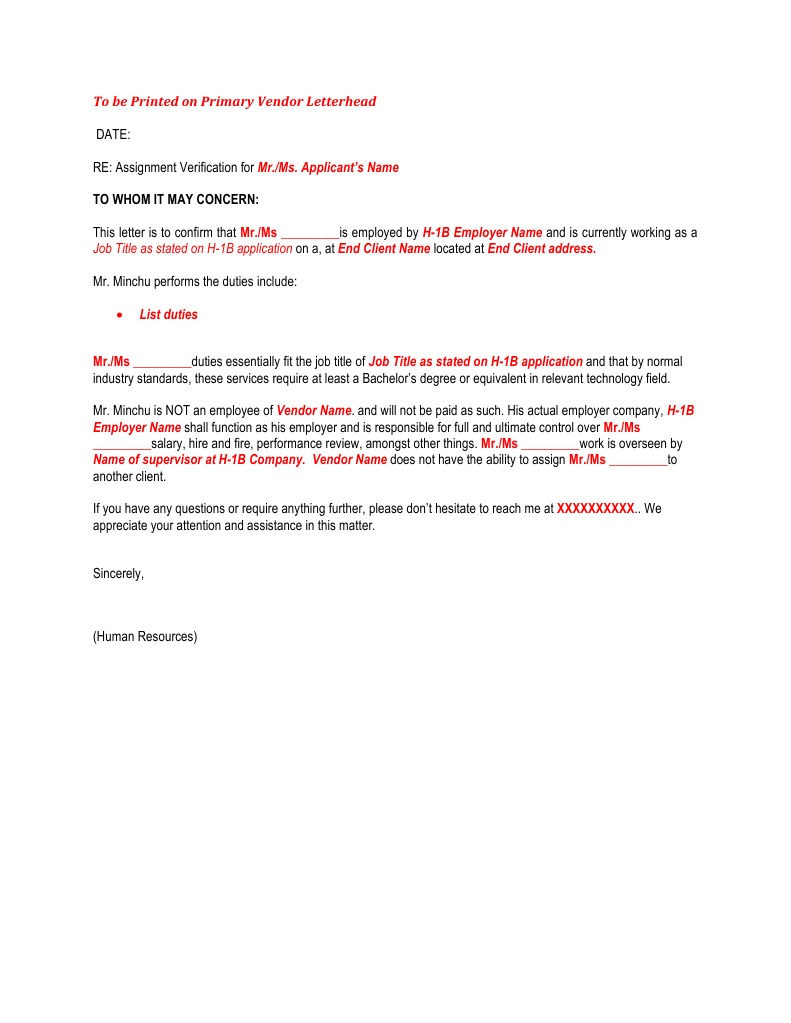 Vendor Letter Sample | PDF