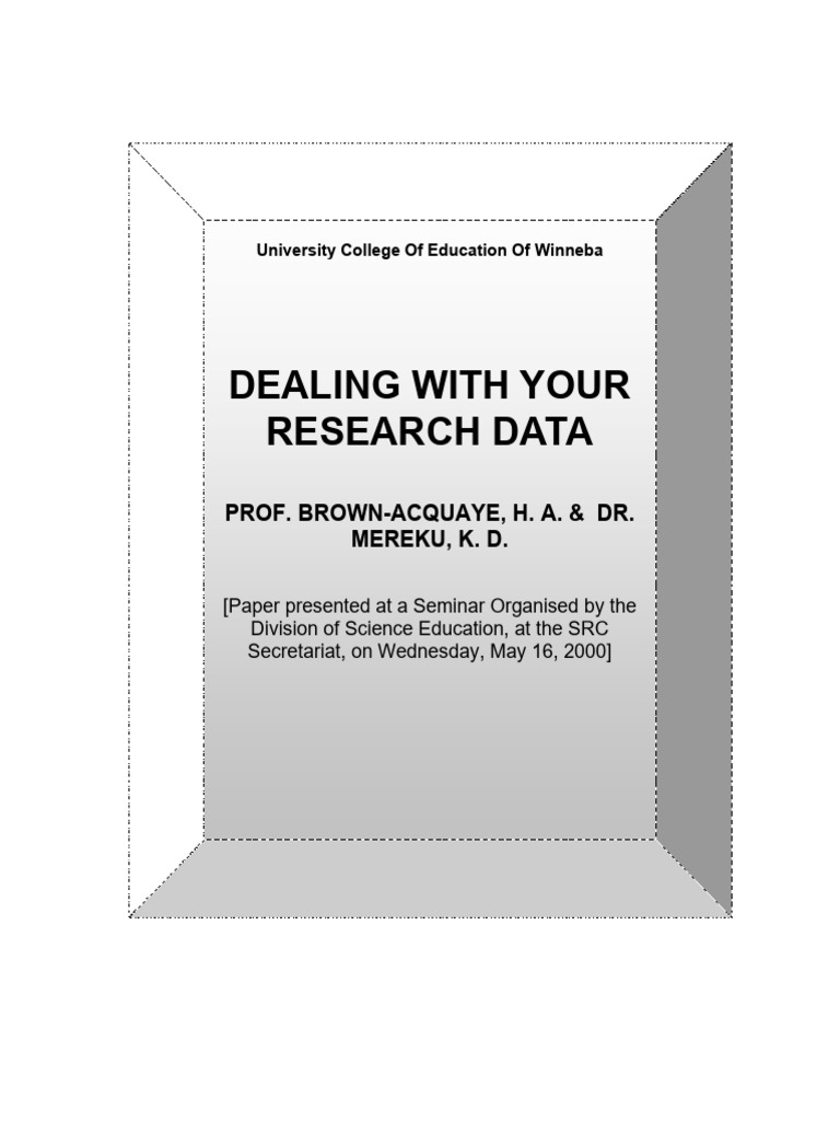 Dealing With Your Research Data4 | PDF | Spreadsheet | Statistics