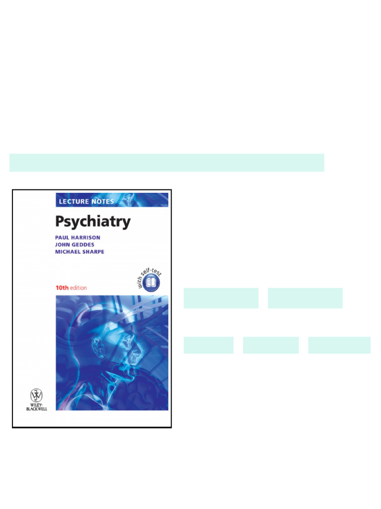 Lecture Notes Lecture Notes Psychiatry (10th Edition) nodrm Paul ...