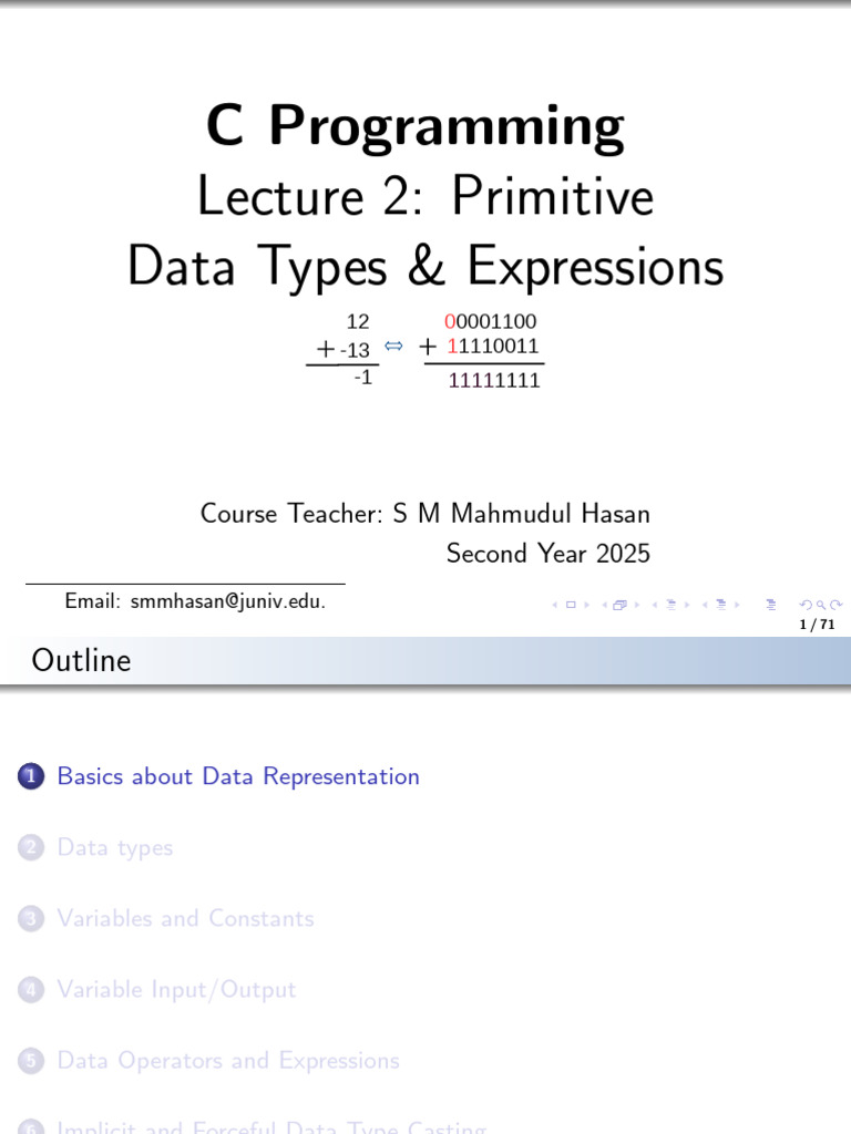 C Programming Lec 2 | PDF | Integer (Computer Science) | Decimal
