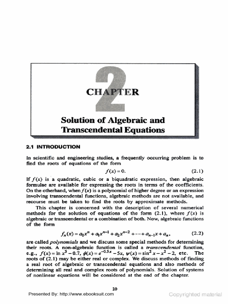 Introductory Methods of Numerical Analysis | PDF
