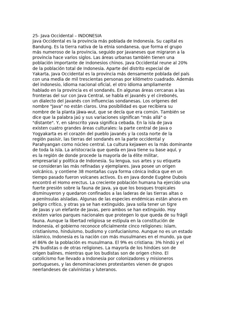Java Occidental Indonesia | PDF | Java | Indonesia