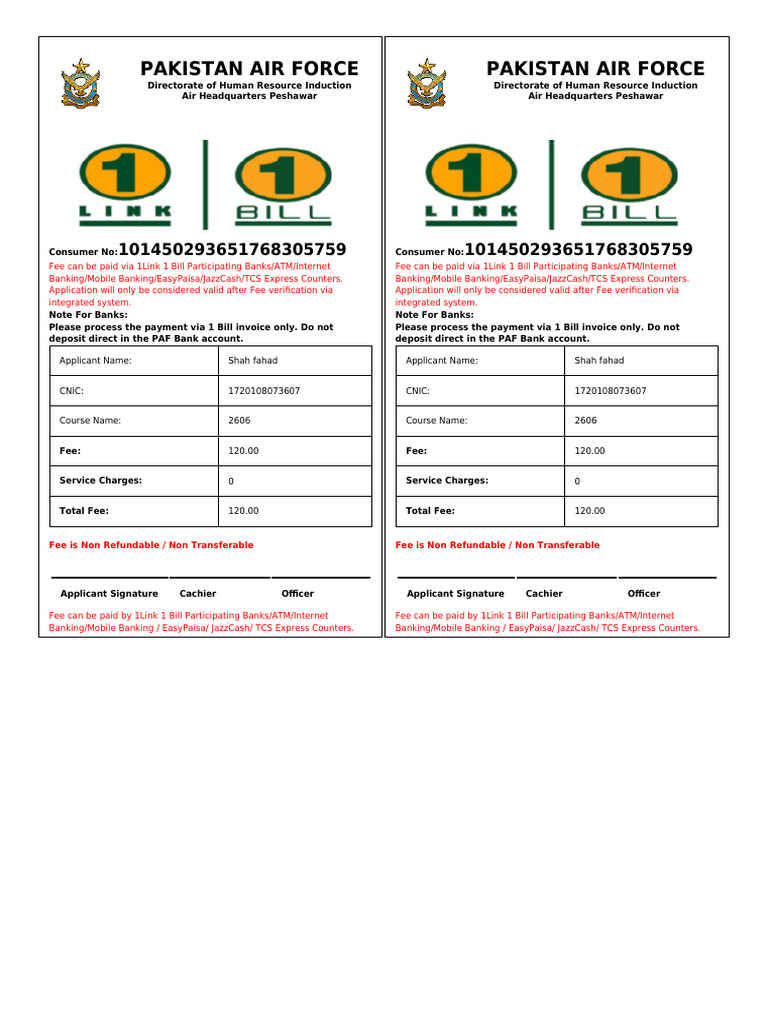 Payment Slip (1) | PDF | Fee | Banks