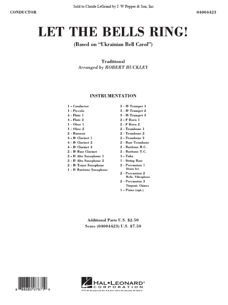 Legato DMC - Let the Bells Ring- Score | PDF