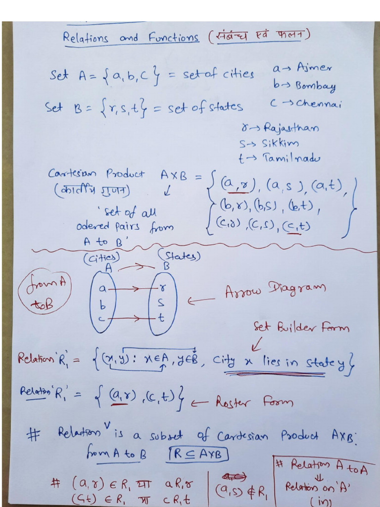 Relation and Functions Class 12th | PDF