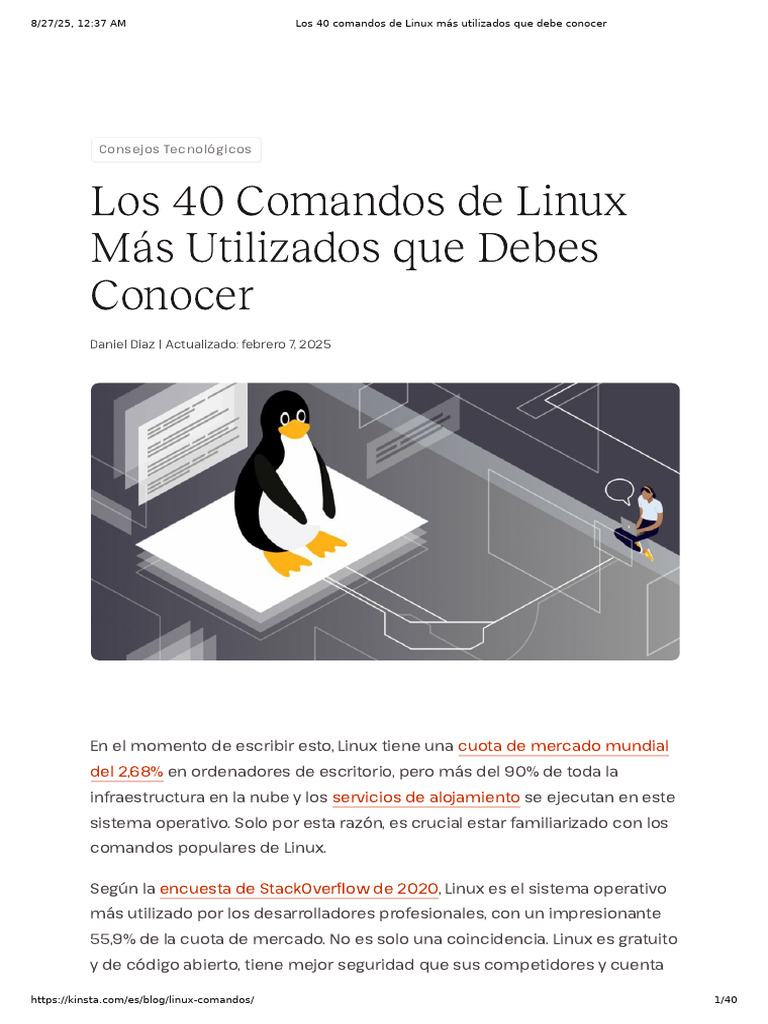 Los 40 Comandos de Linux Más Utilizados Que Debe Conocer | PDF ...